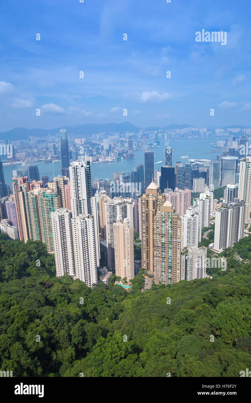 Skyline of Hong Kong city, view from The Peak Stock Photo - Alamy