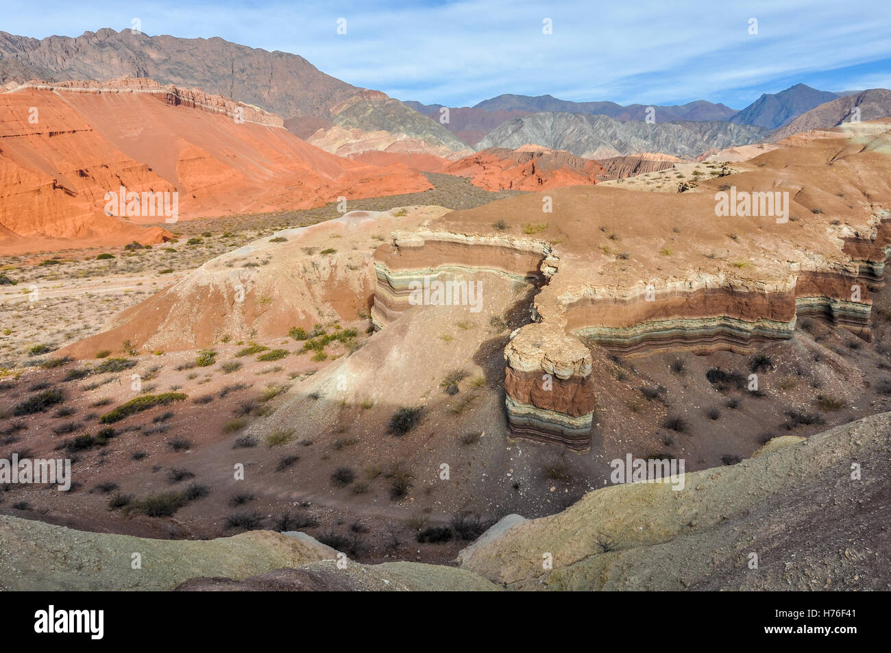 Panoramic view in the Quebrada de las Conchas near Cafayate, Salta ...