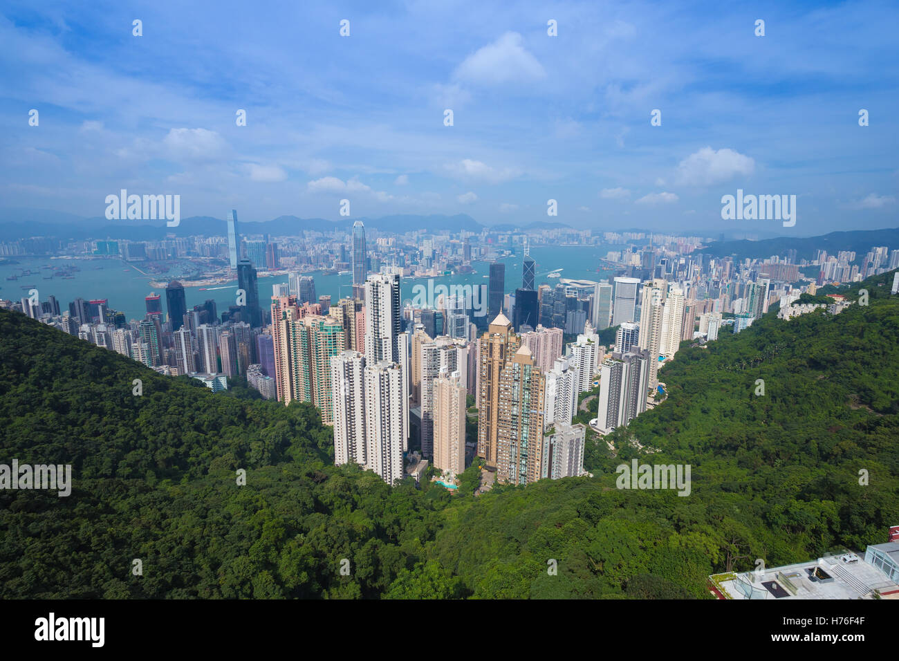 Skyline of Hong Kong city, view from The Peak Stock Photo - Alamy