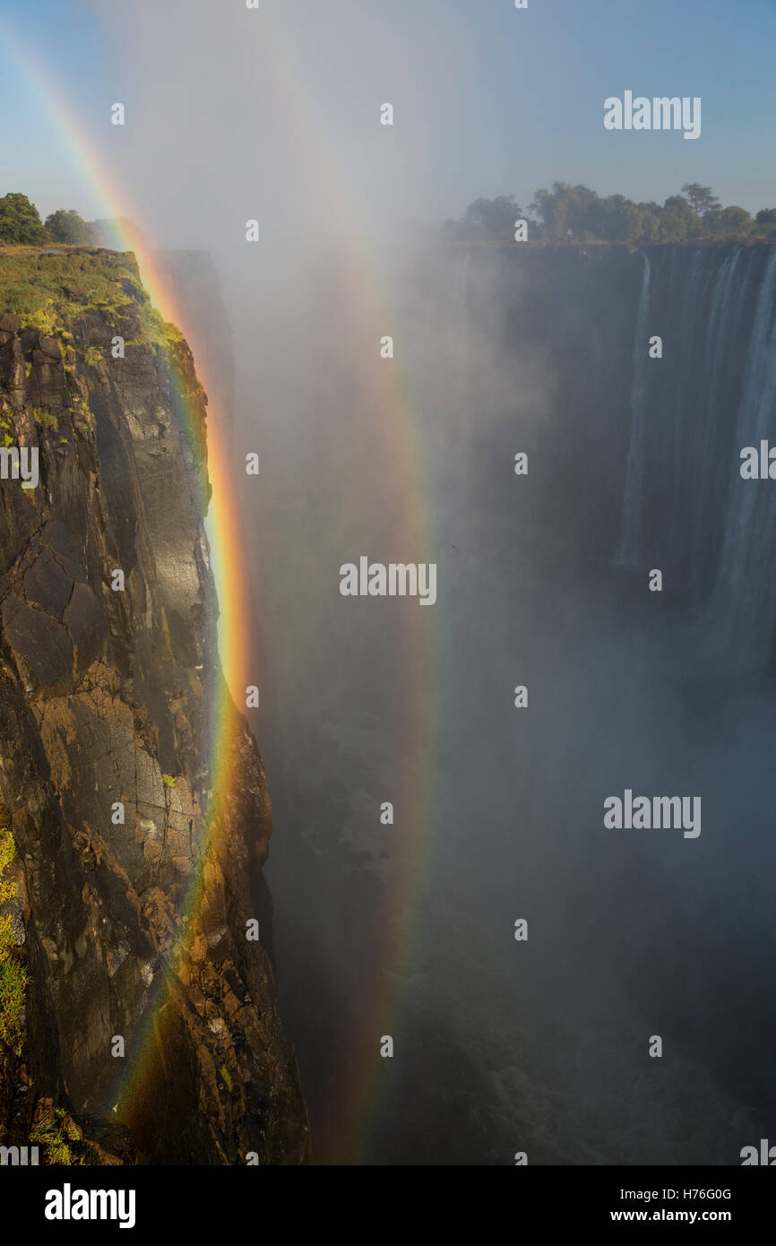 A double rainbow at Victoria Falls in Zimbabwe Stock Photo - Alamy