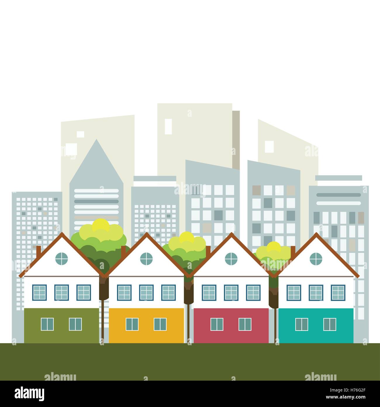 Colorful skylines Stock Vector Images - Alamy