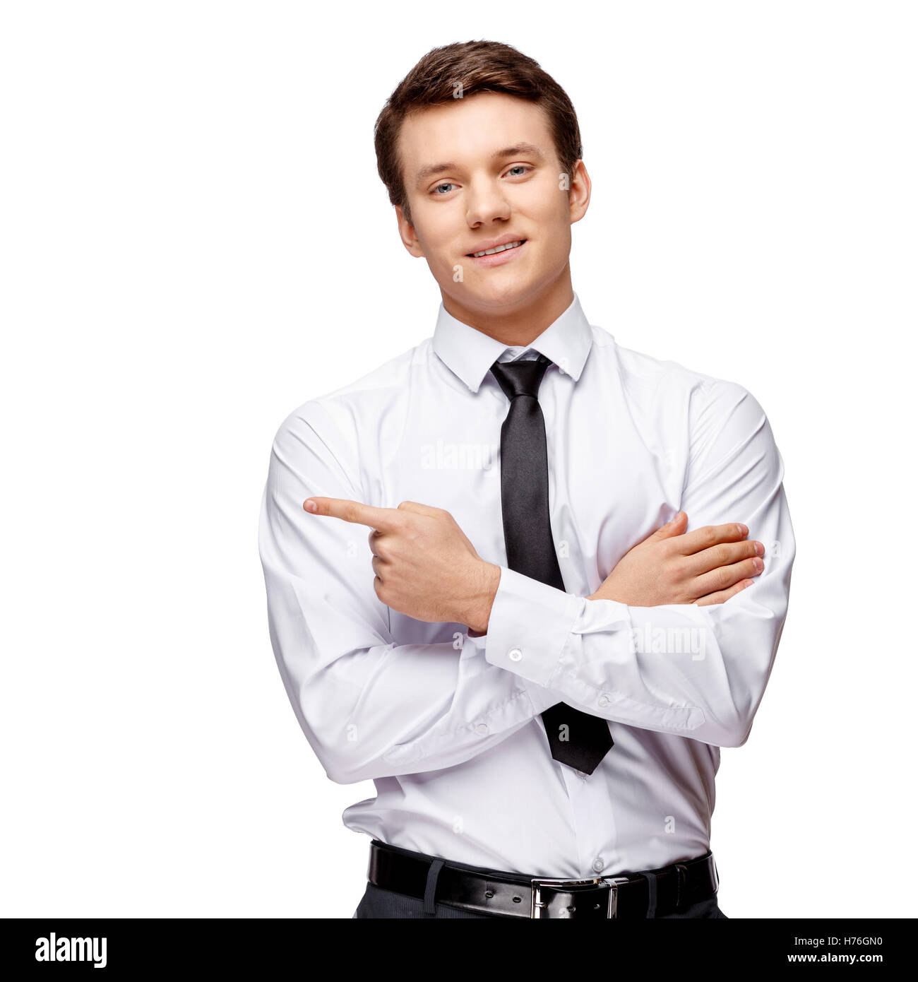 Handsome stylish businessman on white background Stock Photo - Alamy
