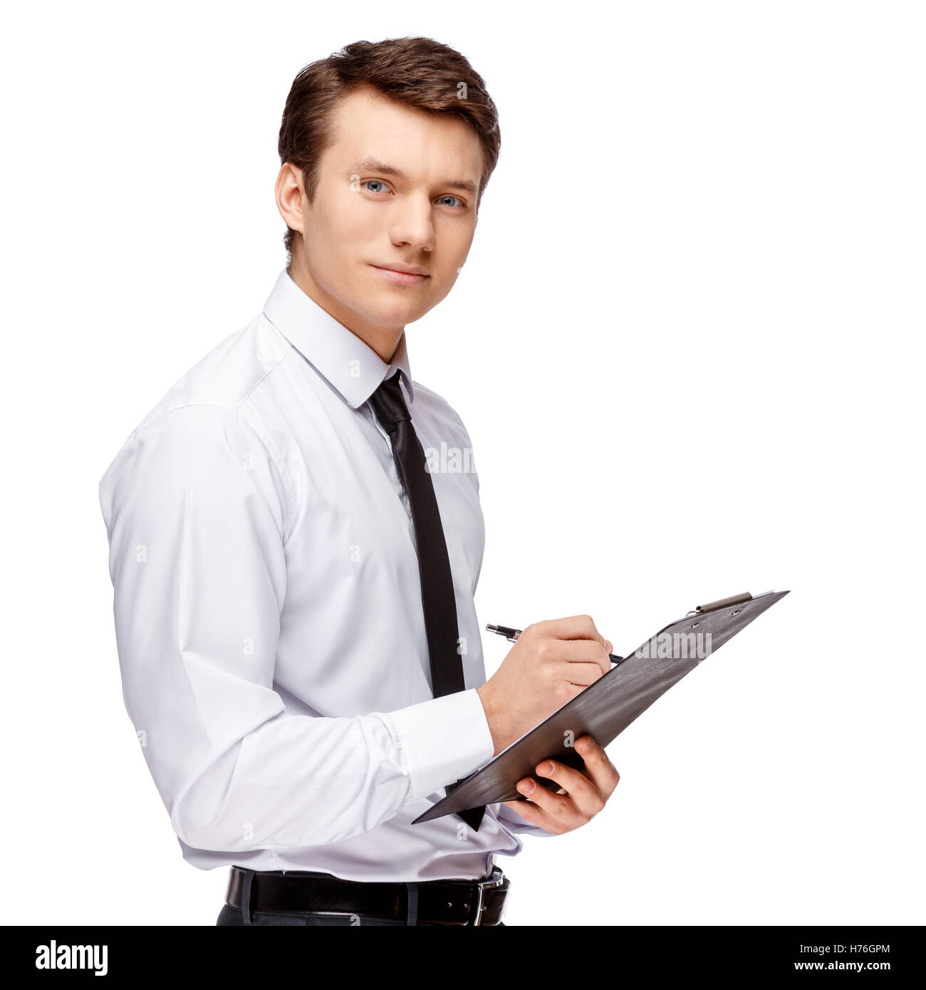 Handsome stylish businessman on white background Stock Photo - Alamy