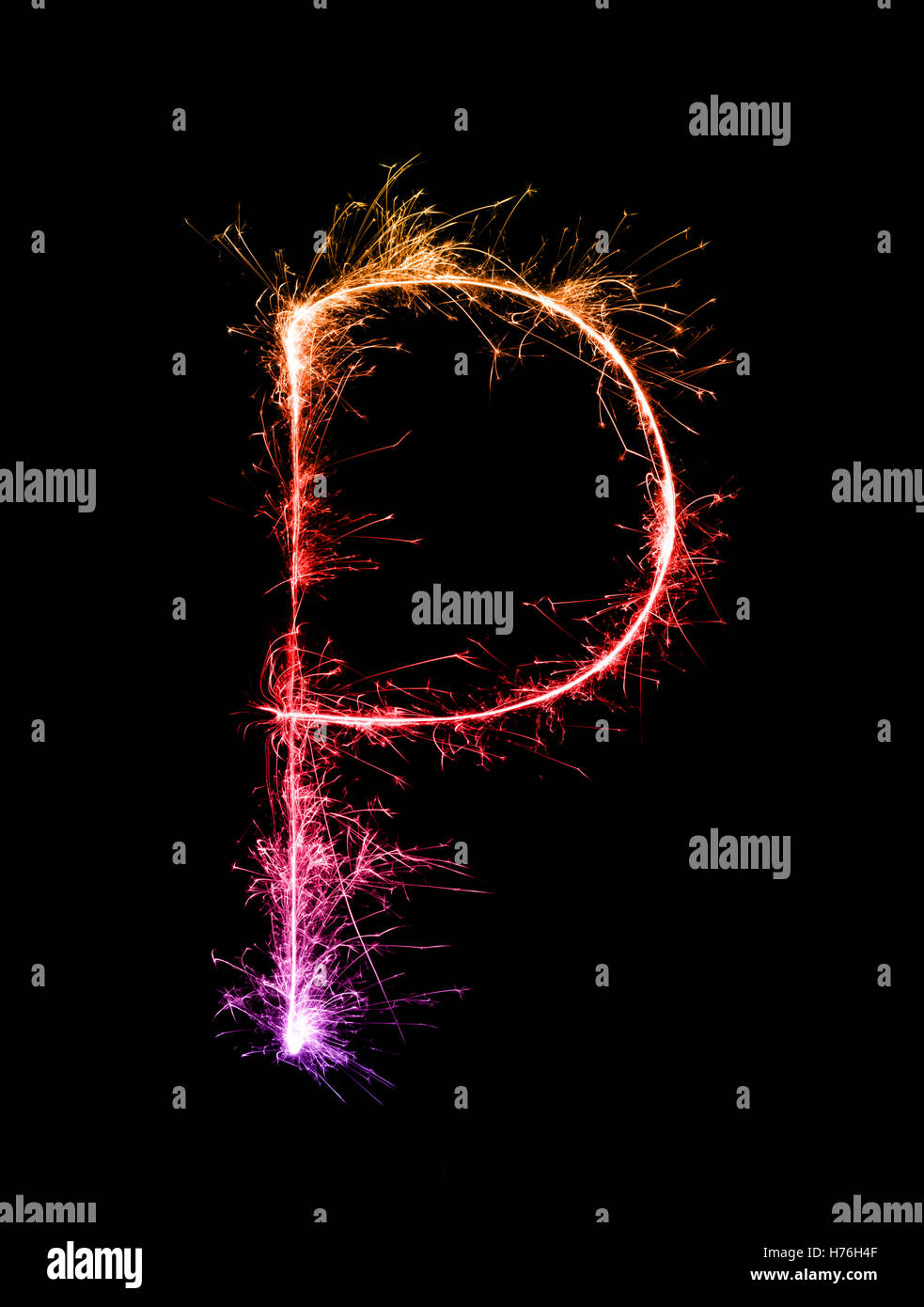 Sparkler firework light alphabet P at night background Stock Photo - Alamy