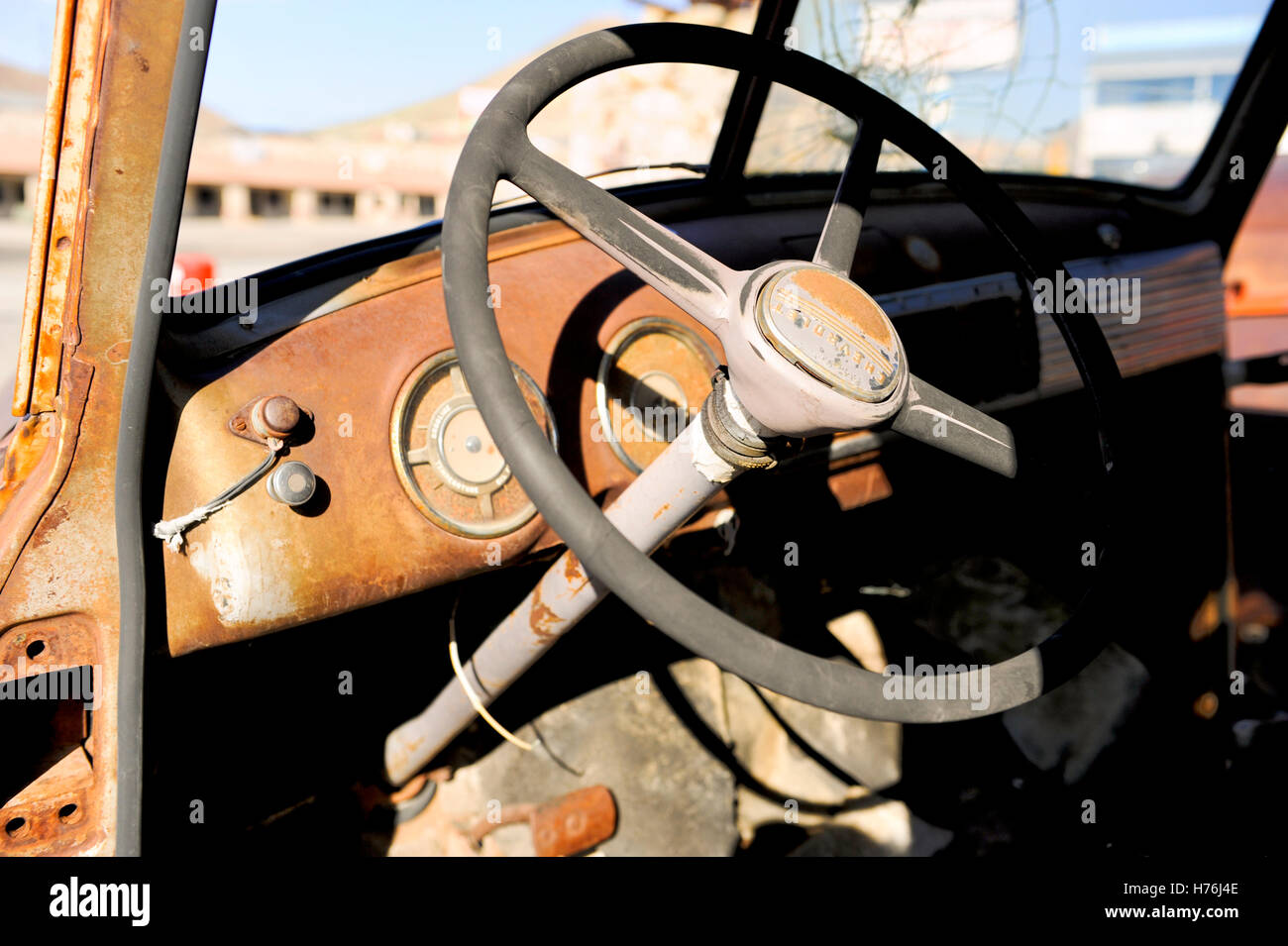 An old rusty truck interior Stock Photo - Alamy