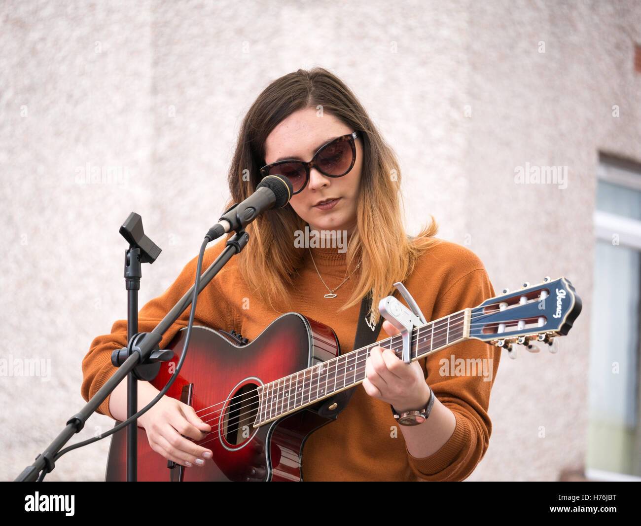 Singer at music festival Stock Photo - Alamy
