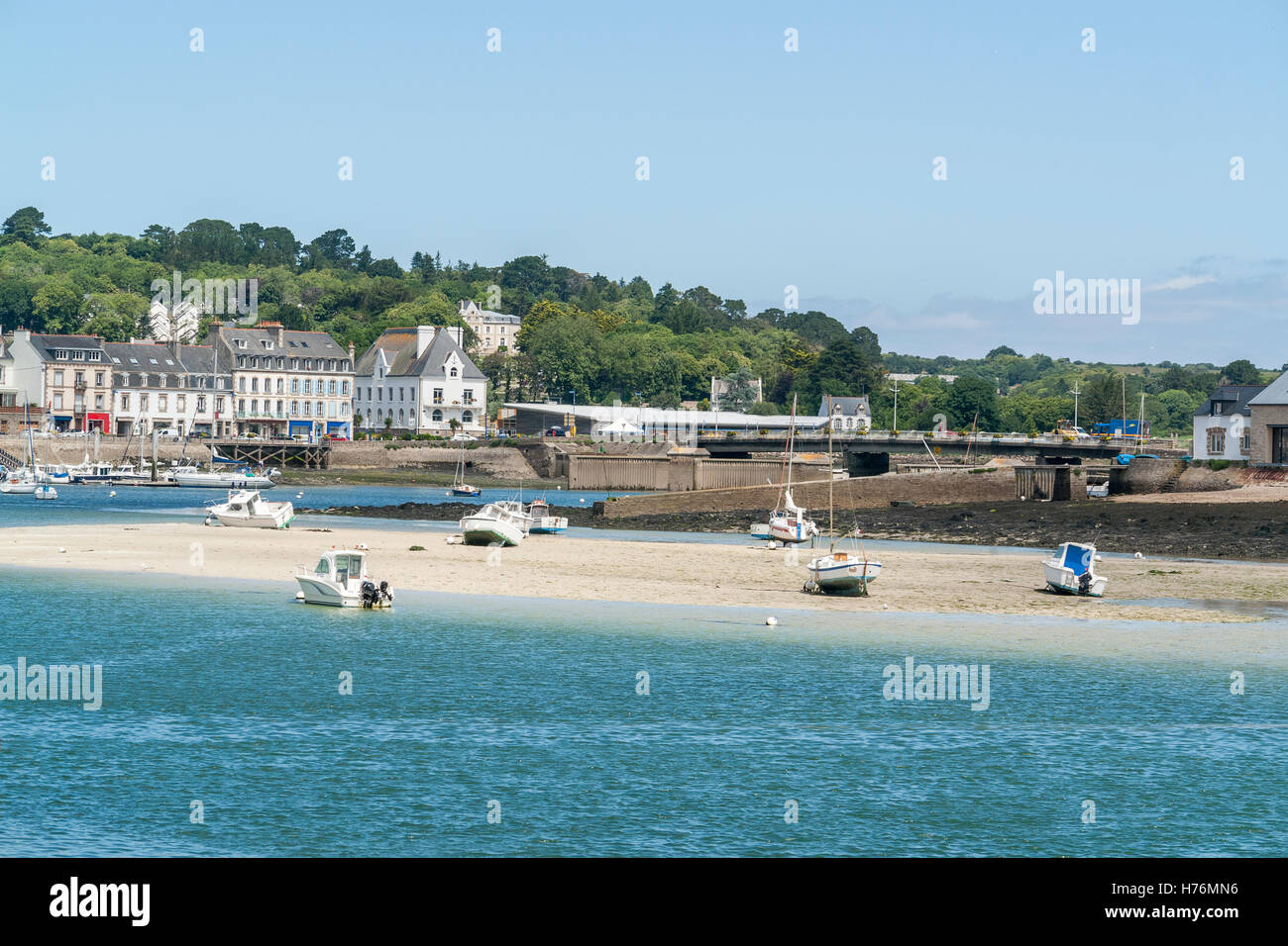 coastal scenery around Audierne, a commune in the Finistere department ...