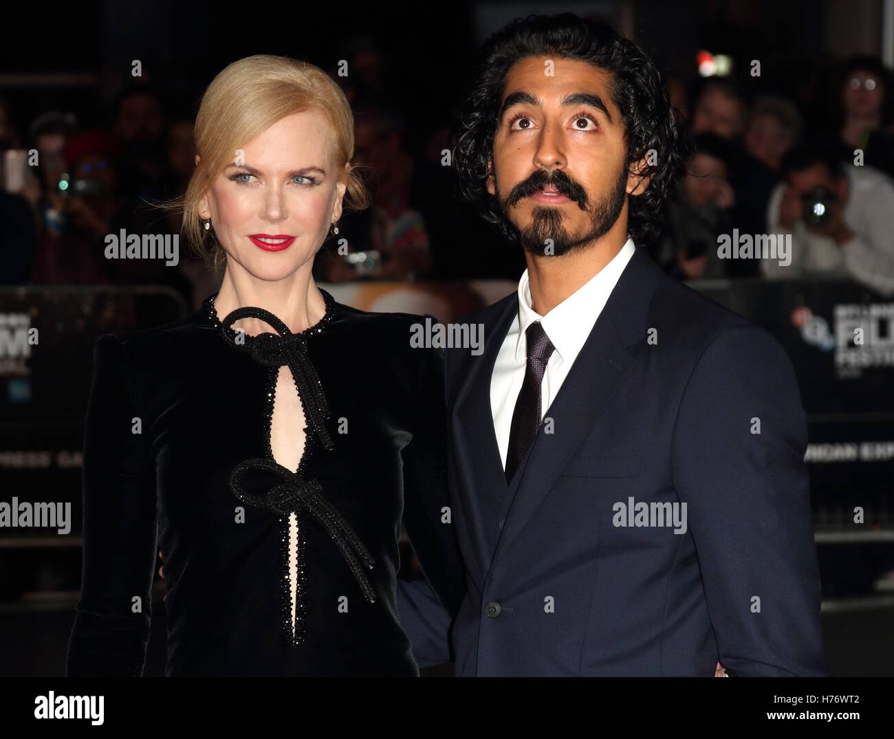 London, UK. Dev Patel and Nicole Kidman at BFI London Film Festival ...