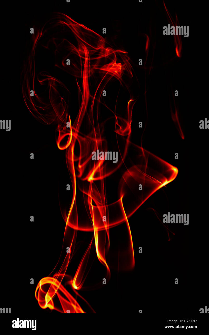 abstract single fire flame on black background Stock Photo - Alamy