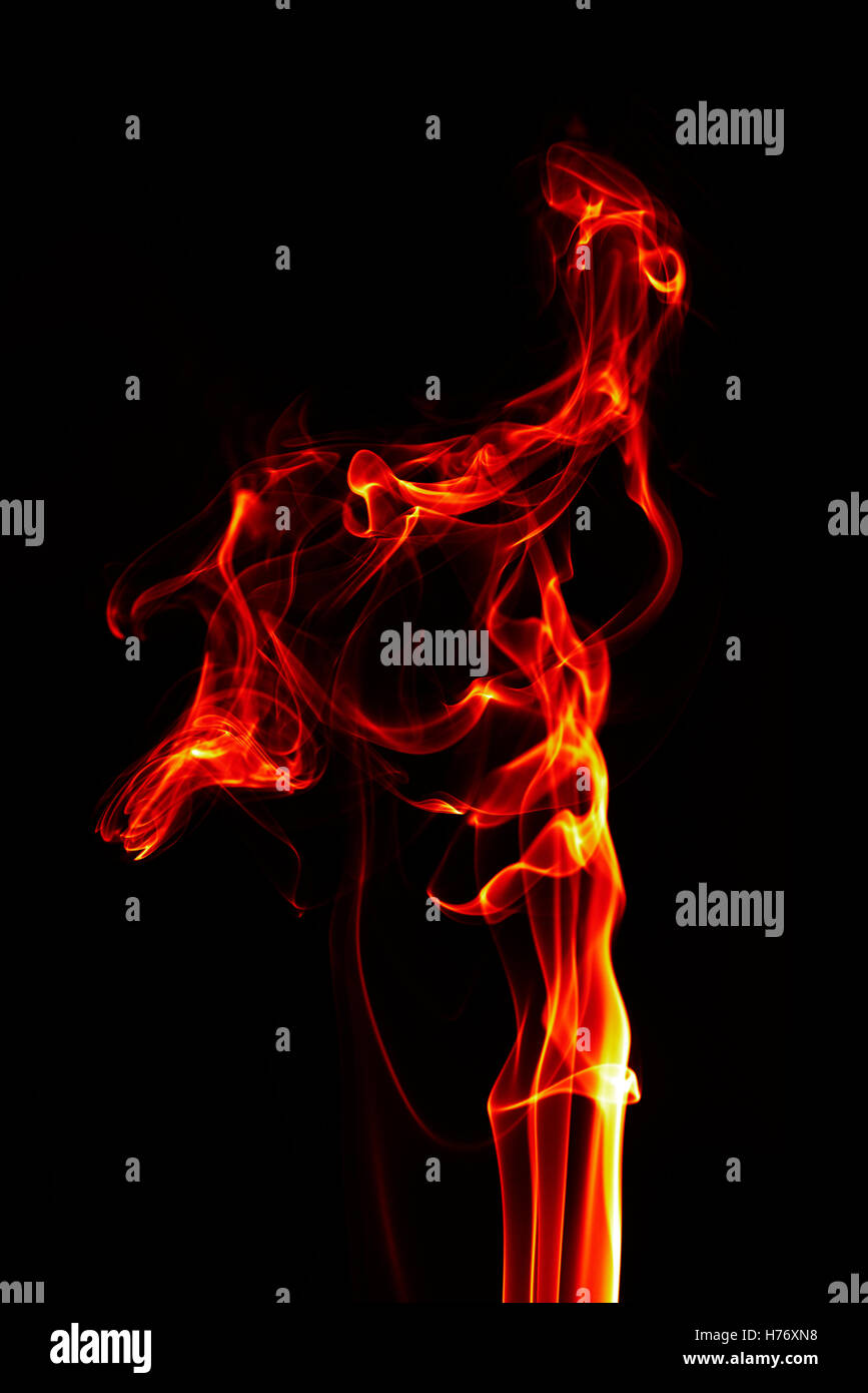 abstract single fire flame on black background Stock Photo - Alamy
