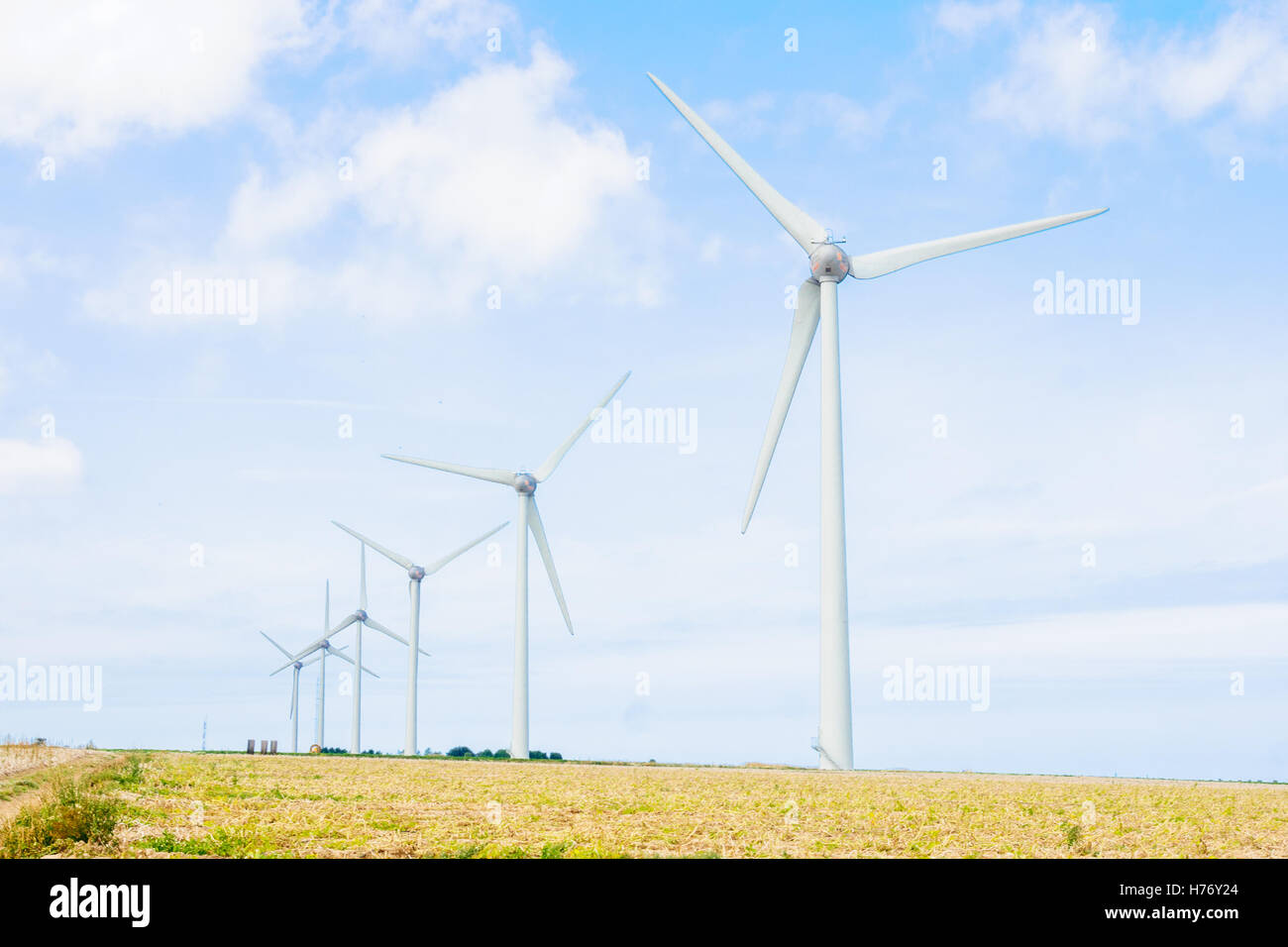 Wind turbines and landscape in Seine-Maritime, Normandy, France Stock ...