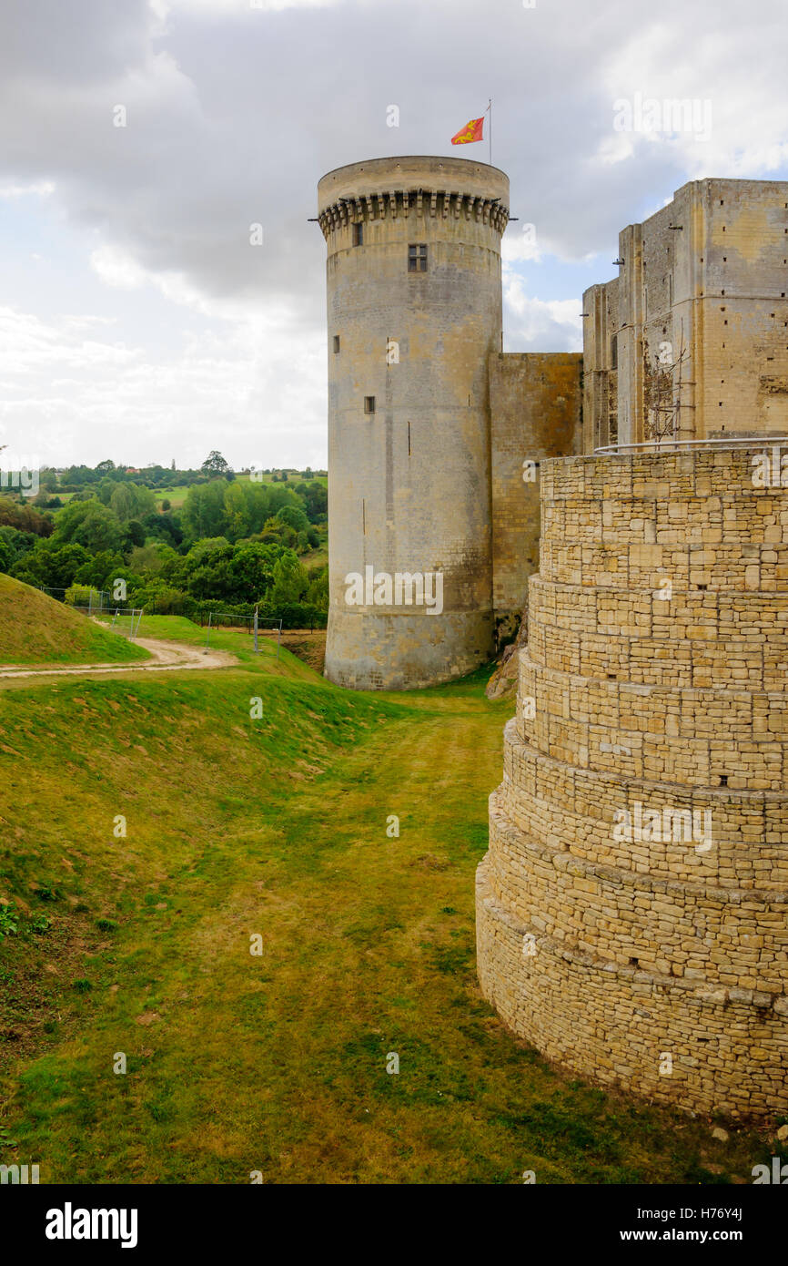 View of the Chateau de Falaise, the Castle of William the Conqueror, in ...