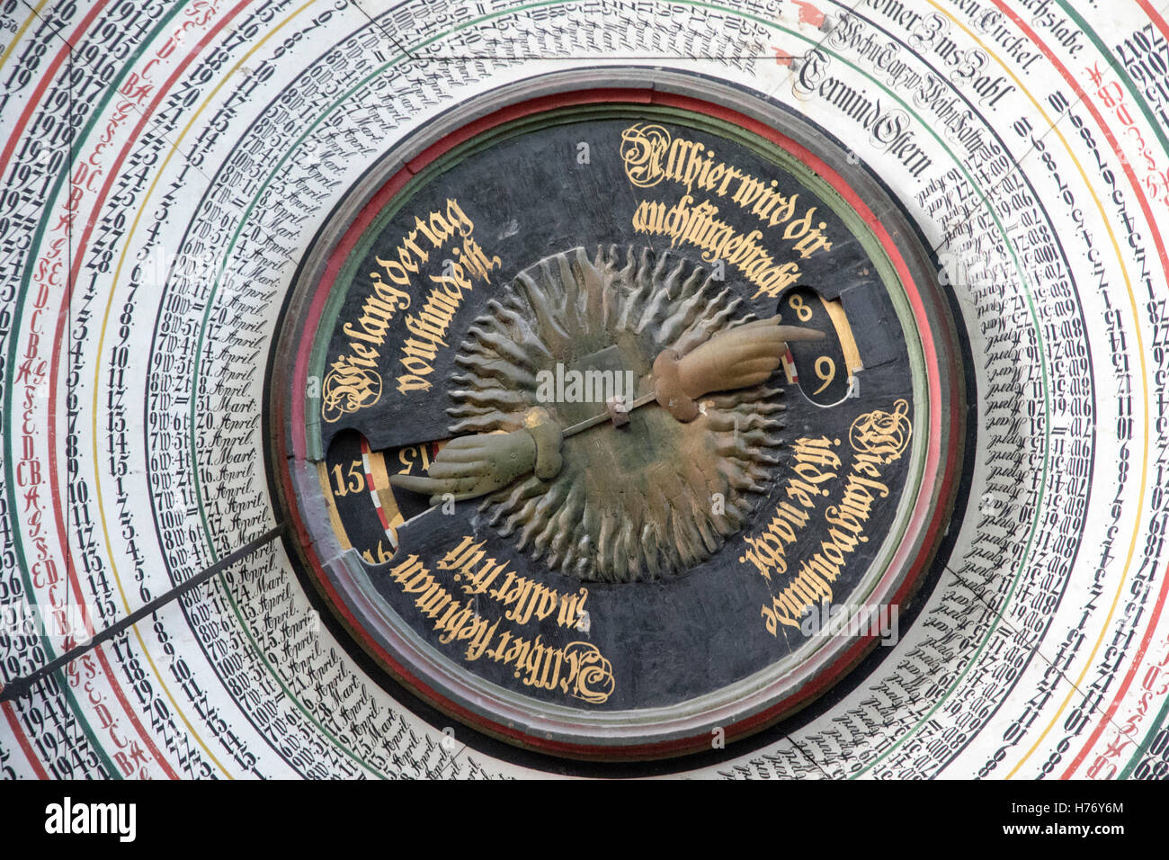 Historic astronomical clock in St Mary's Church in Rostock Germany ...