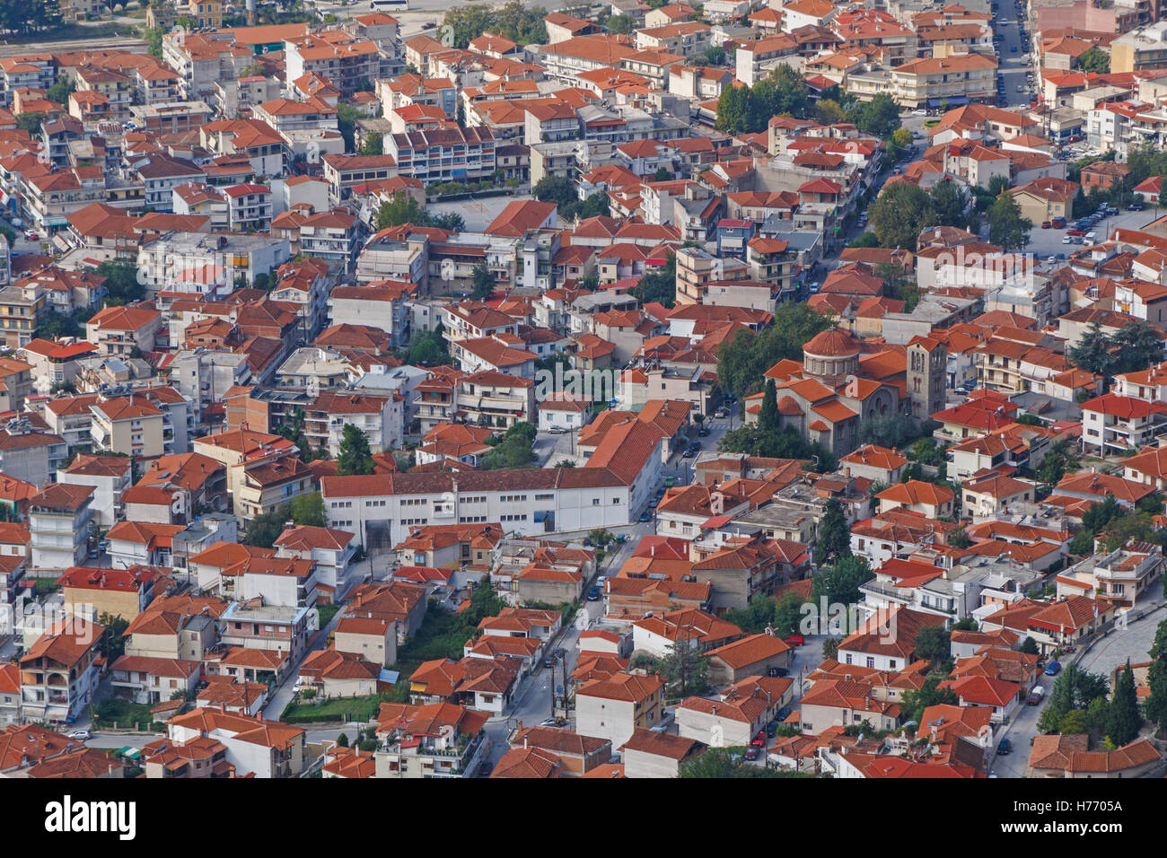 aerial view on Kalabaka town from Meteora, Greece Stock Photo - Alamy