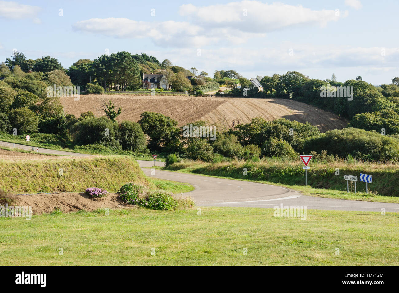 French countryside near Douarnenez, Finistere, Brittany, France Stock ...