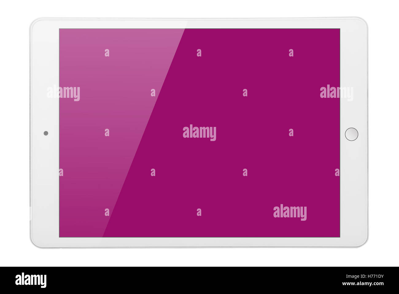 Tablet computer with purple screen Stock Photo - Alamy