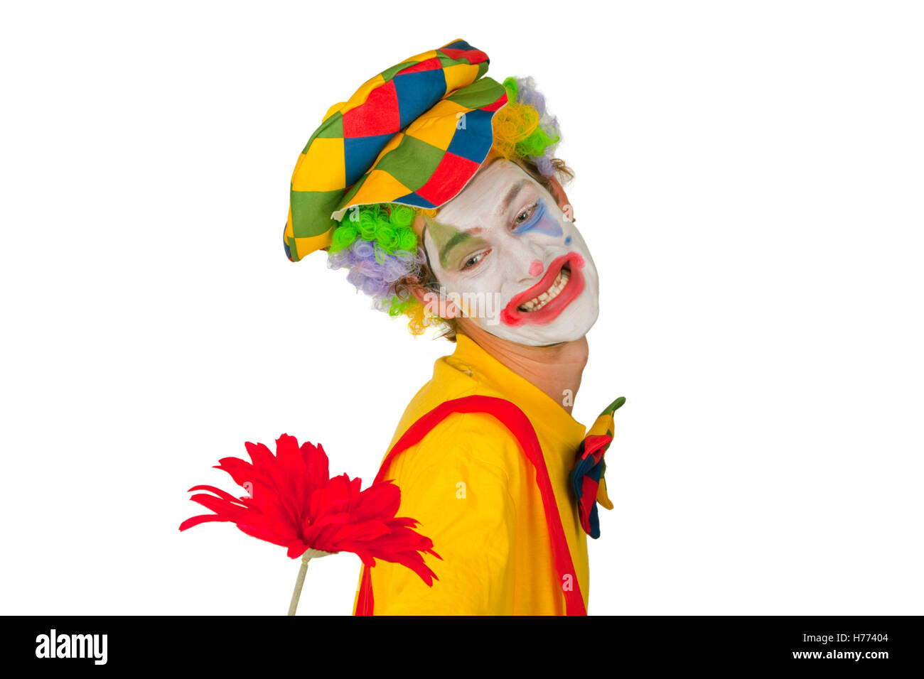 Colorful Clown isolated on whtie background Stock Photo - Alamy