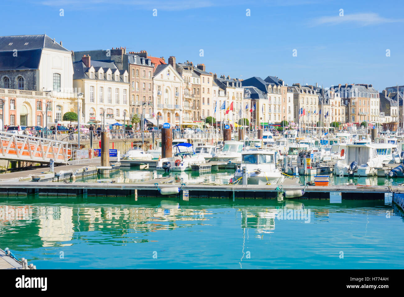 DIEPPE, FRANCE - SEPTEMBER 16, 2012: View of the port, with various ...