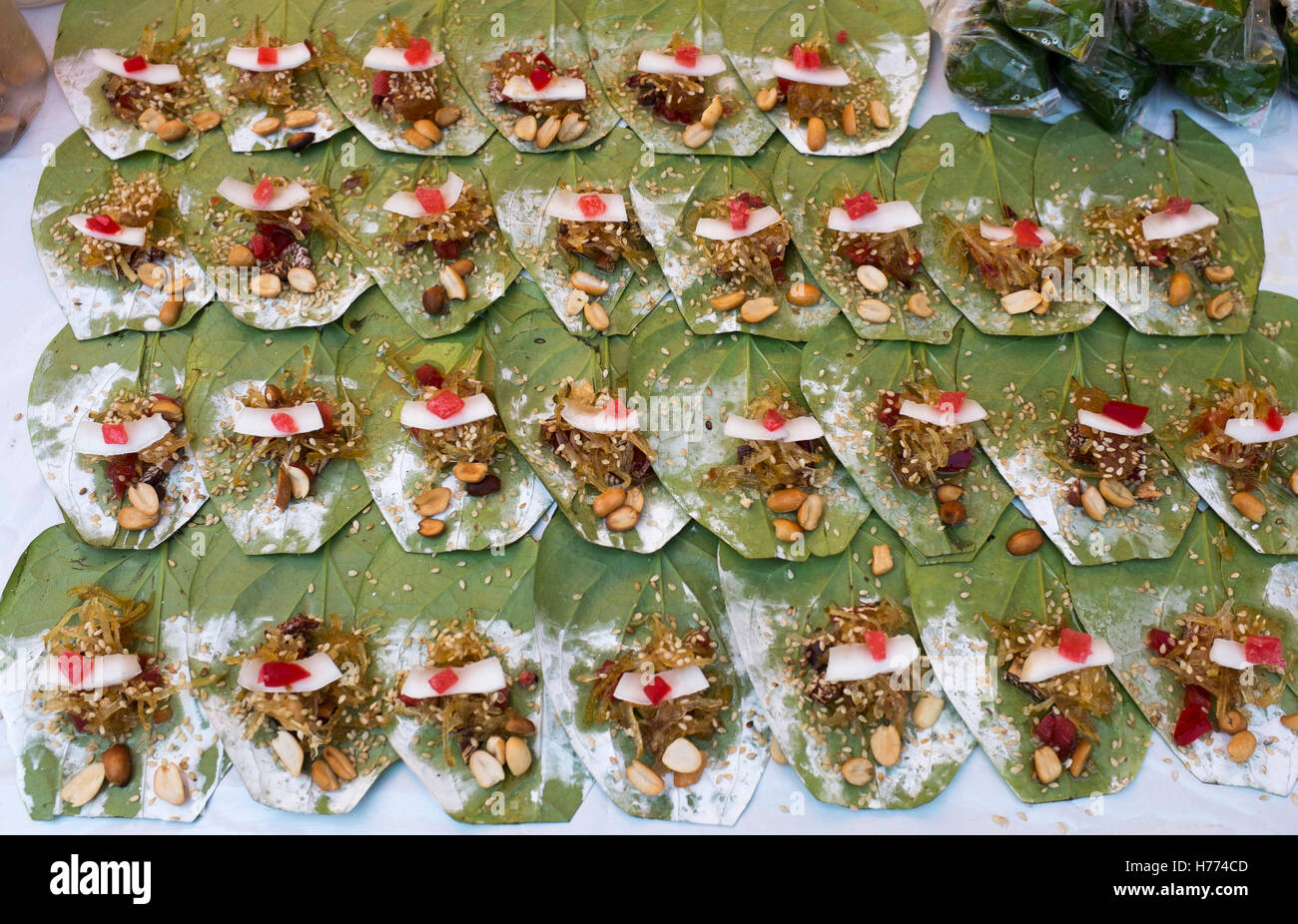Paan Betel Leaf Stall in Yangon Myanmar Stock Photo - Alamy