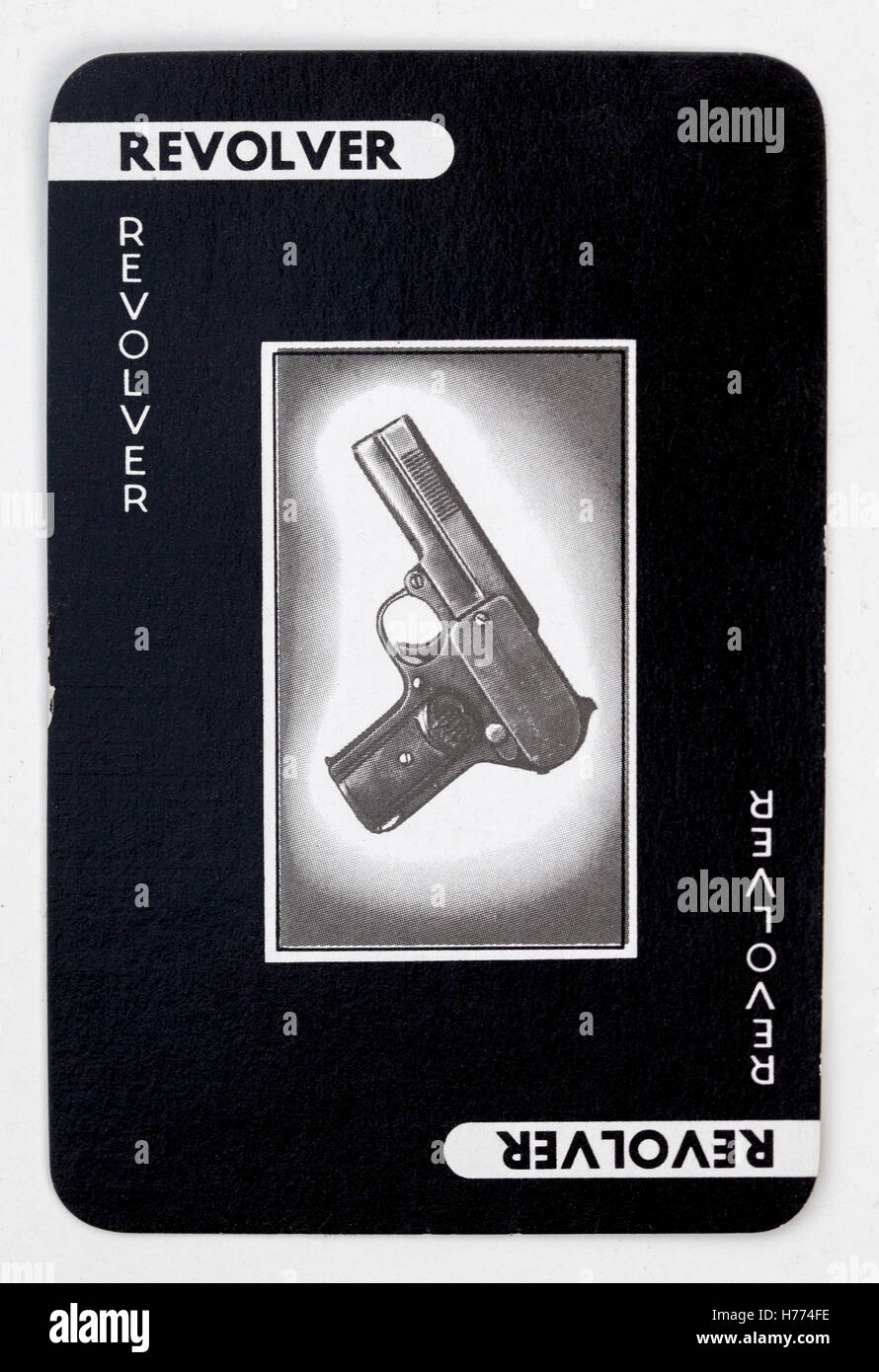 Vintage Revolver Card in Cluedo Game Stock Photo - Alamy