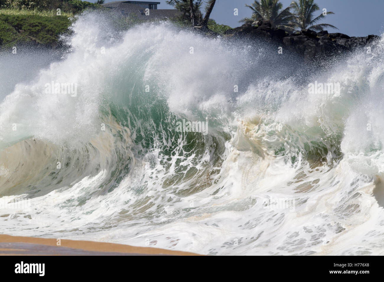 Oahu north shore waimea bay water beach beaches hi-res stock ...