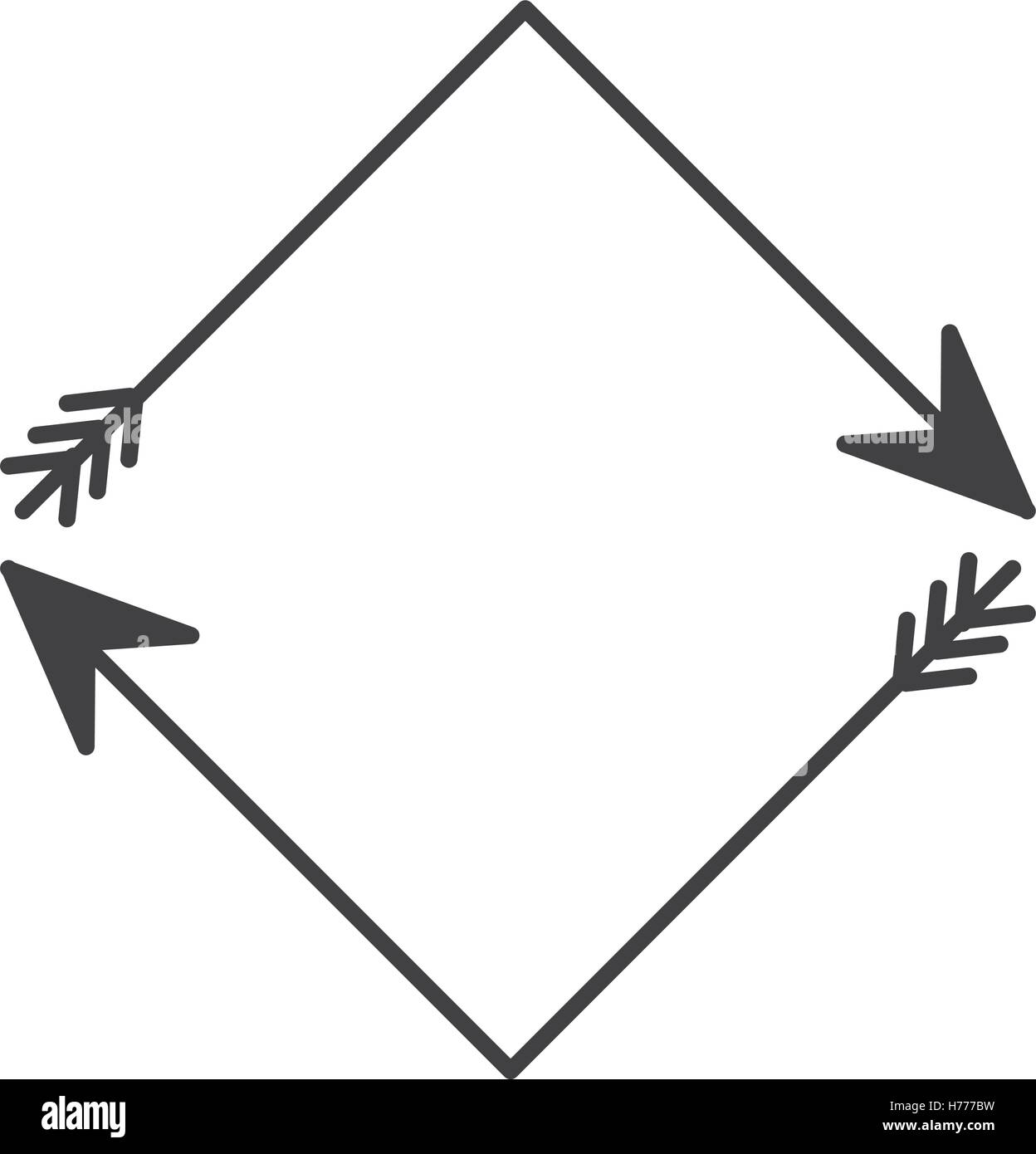 silhouette with two arrows in shape square Stock Vector Image & Art - Alamy