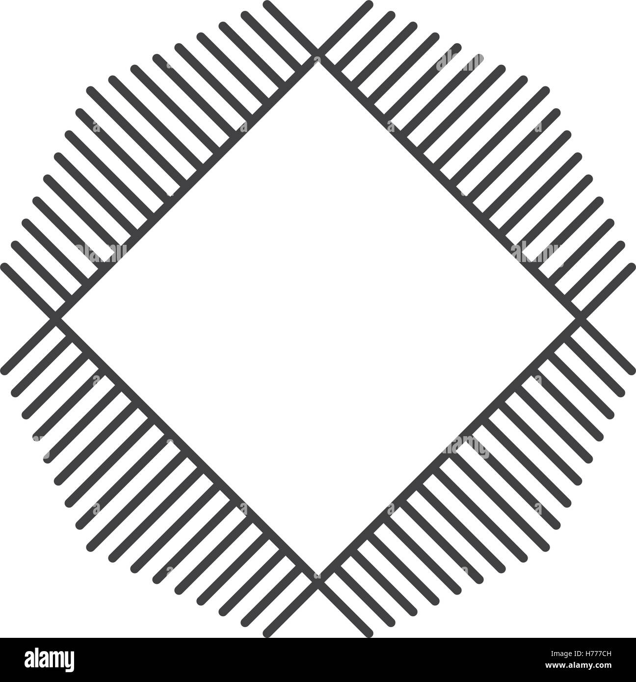 silhouette square with lines on the edge vector illustration Stock ...