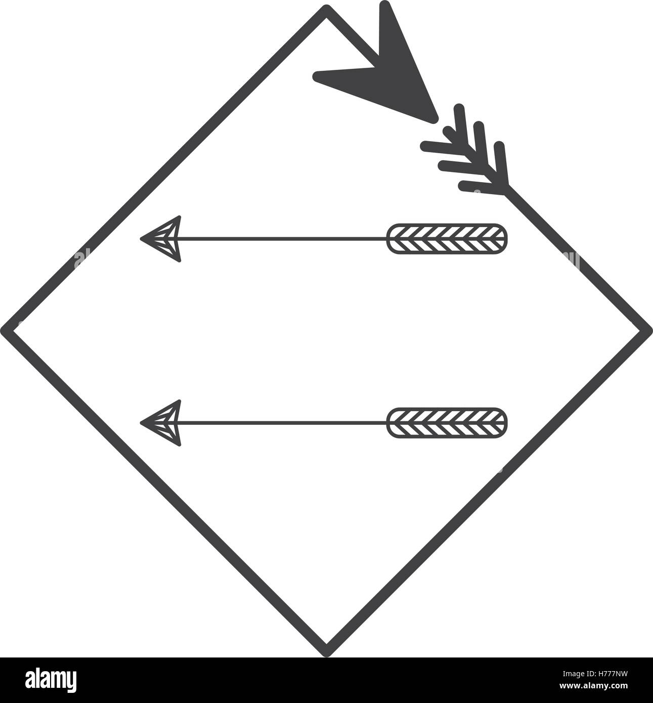 silhouette forming square with arrow and arrows inside vector ...