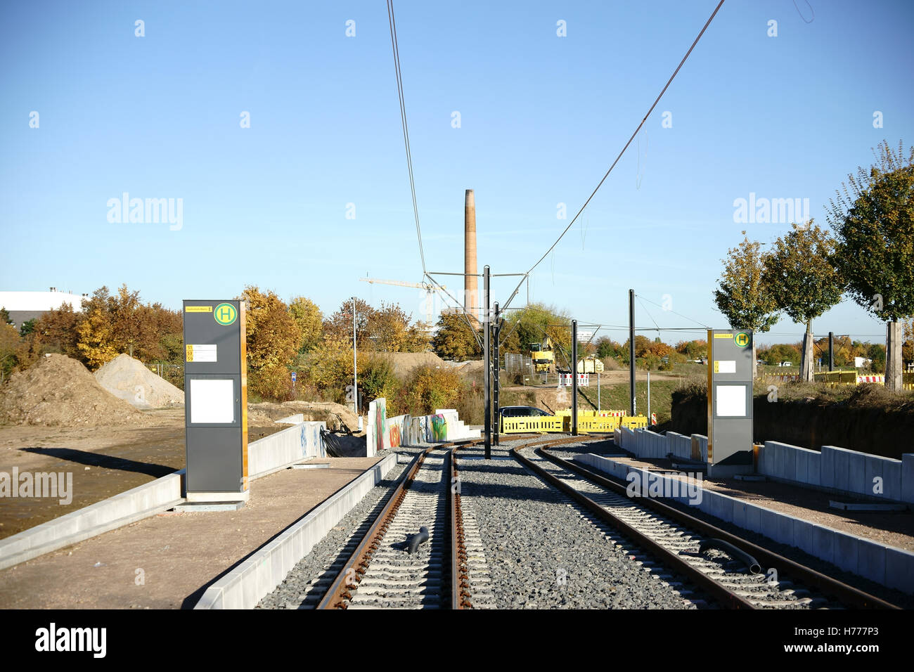 New tram stop Stock Photo - Alamy