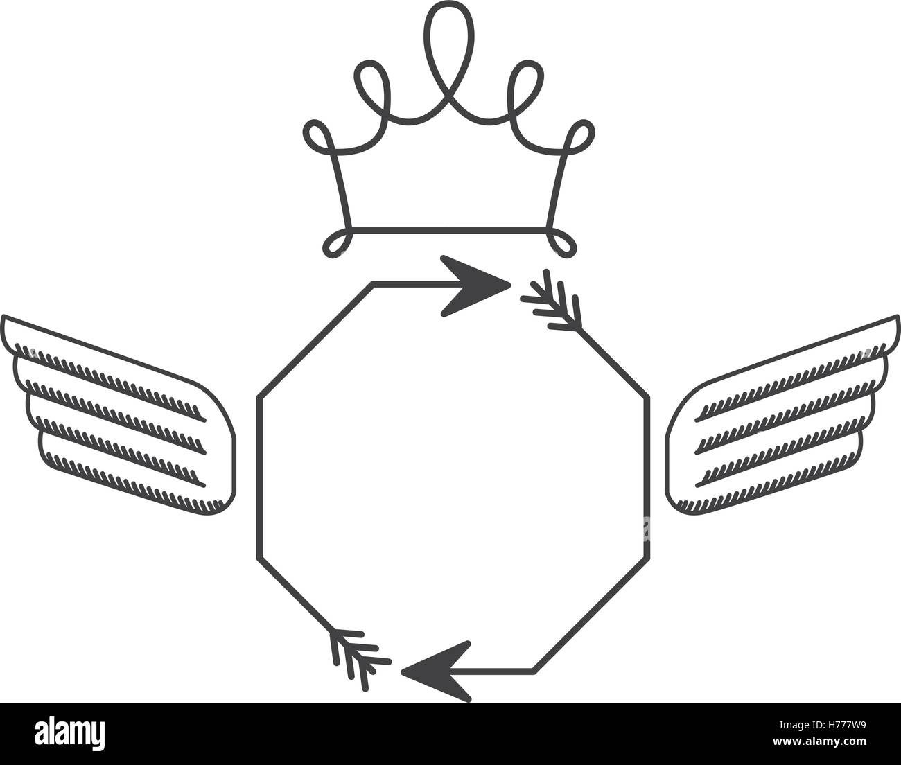 Heraldry crown arrows hi-res stock photography and images - Alamy