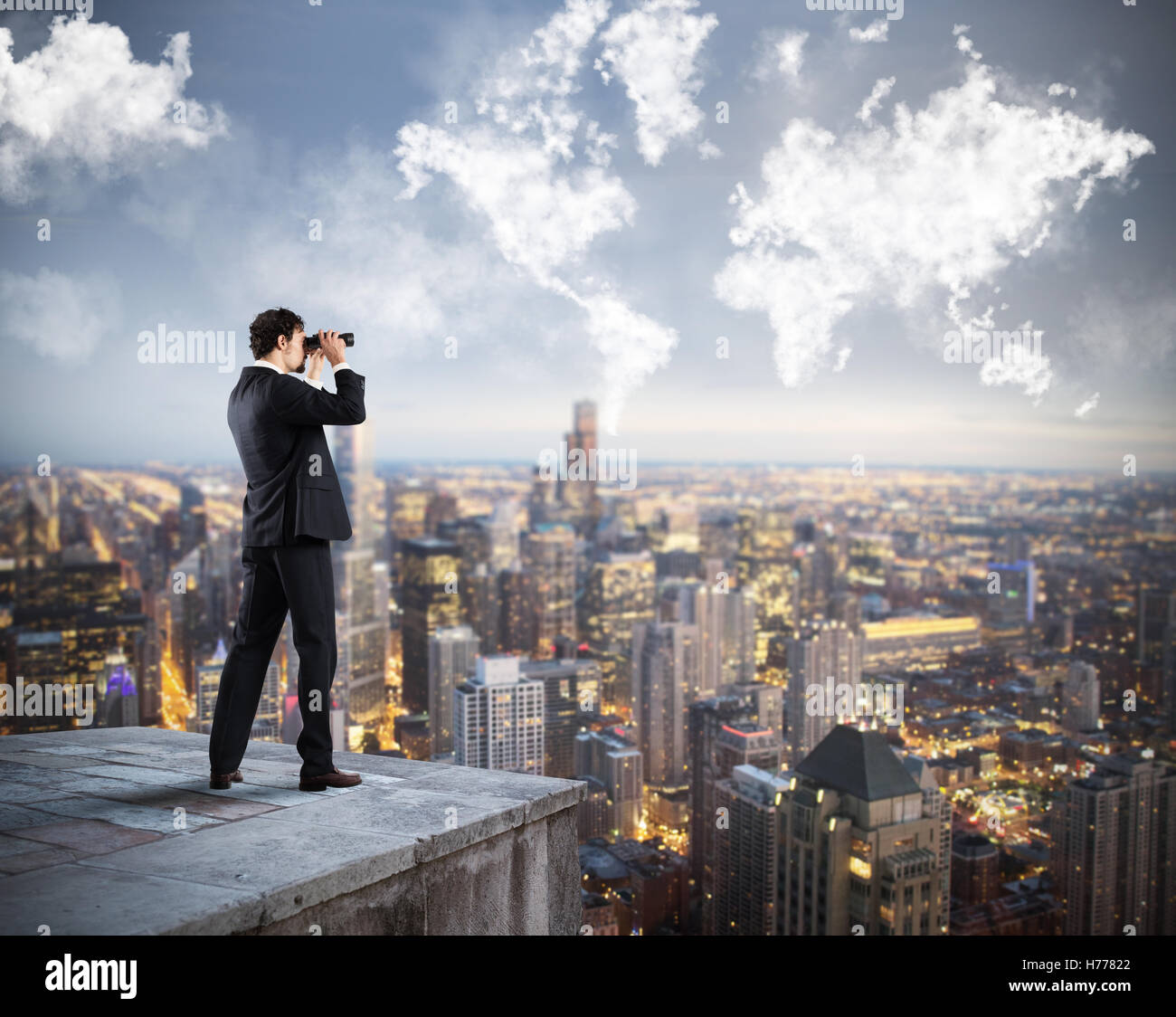 Businessman looking to the future Stock Photo - Alamy