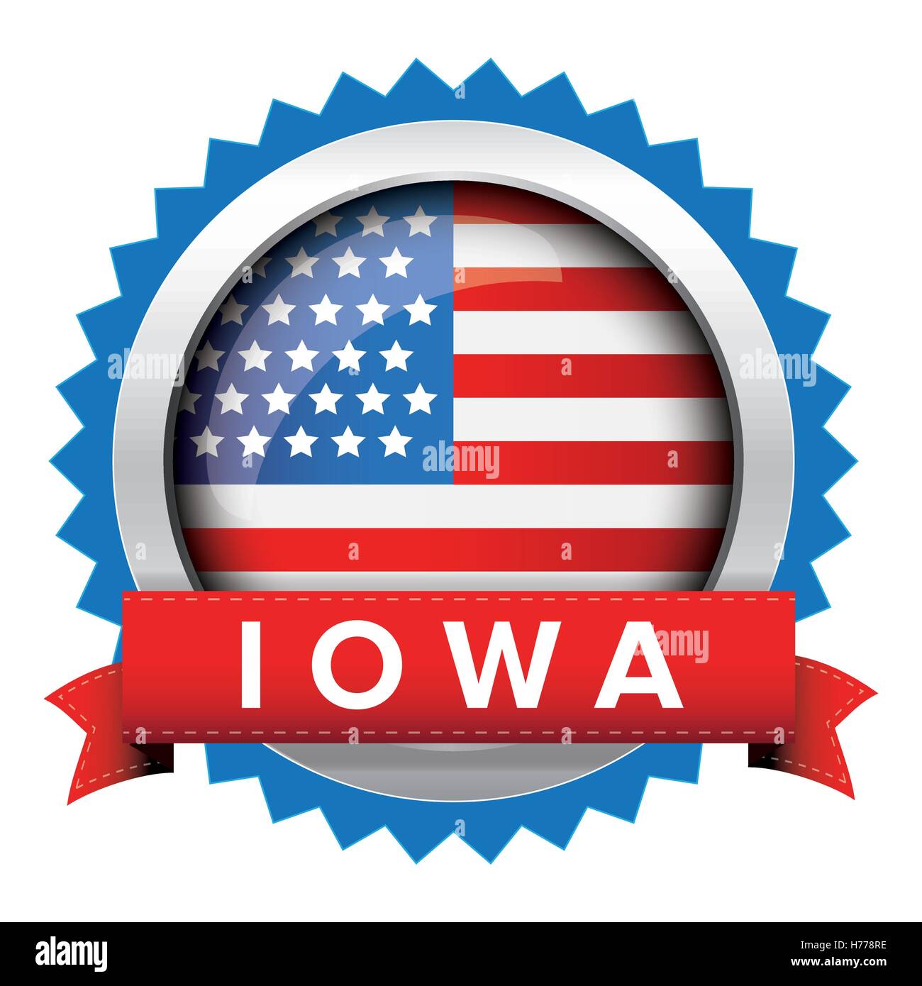 Iowa and USA flag badge vector Stock Vector Image & Art - Alamy