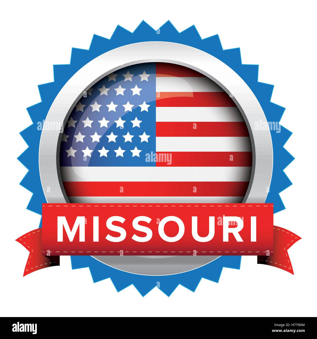 Missouri and USA flag badge vector Stock Vector Image & Art - Alamy