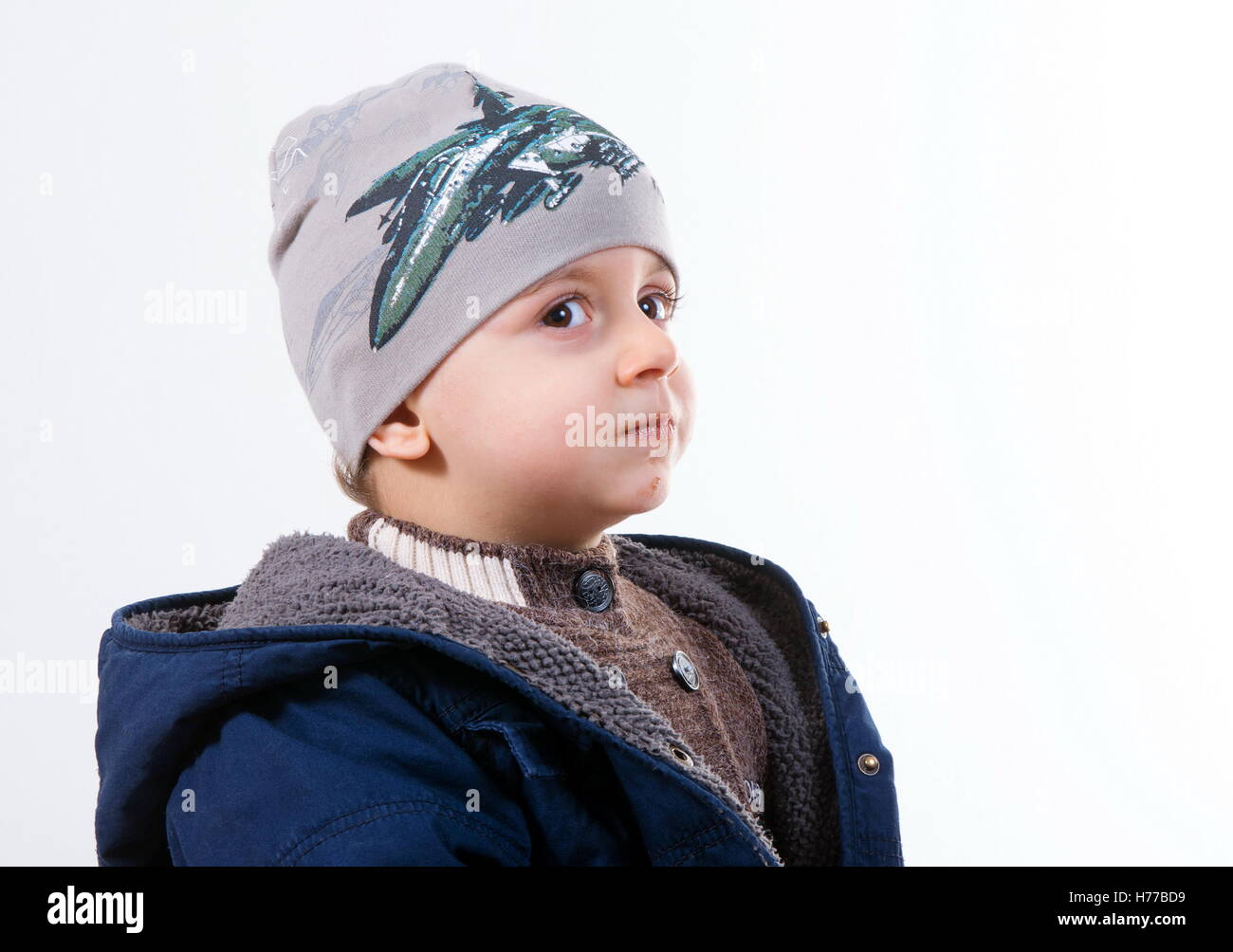 cute boy after eating chocolate Stock Photo - Alamy