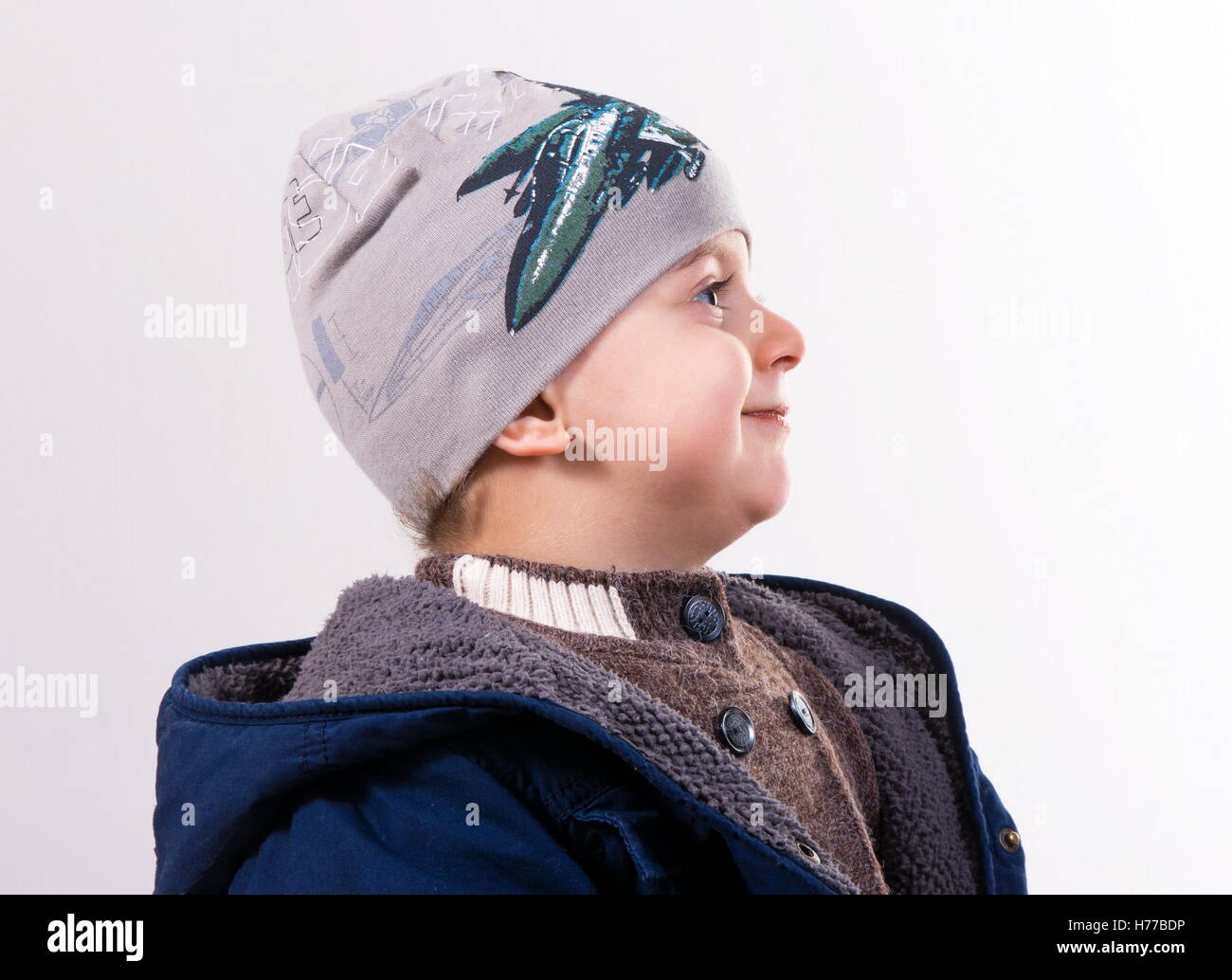 cute boy after eating chocolate Stock Photo - Alamy