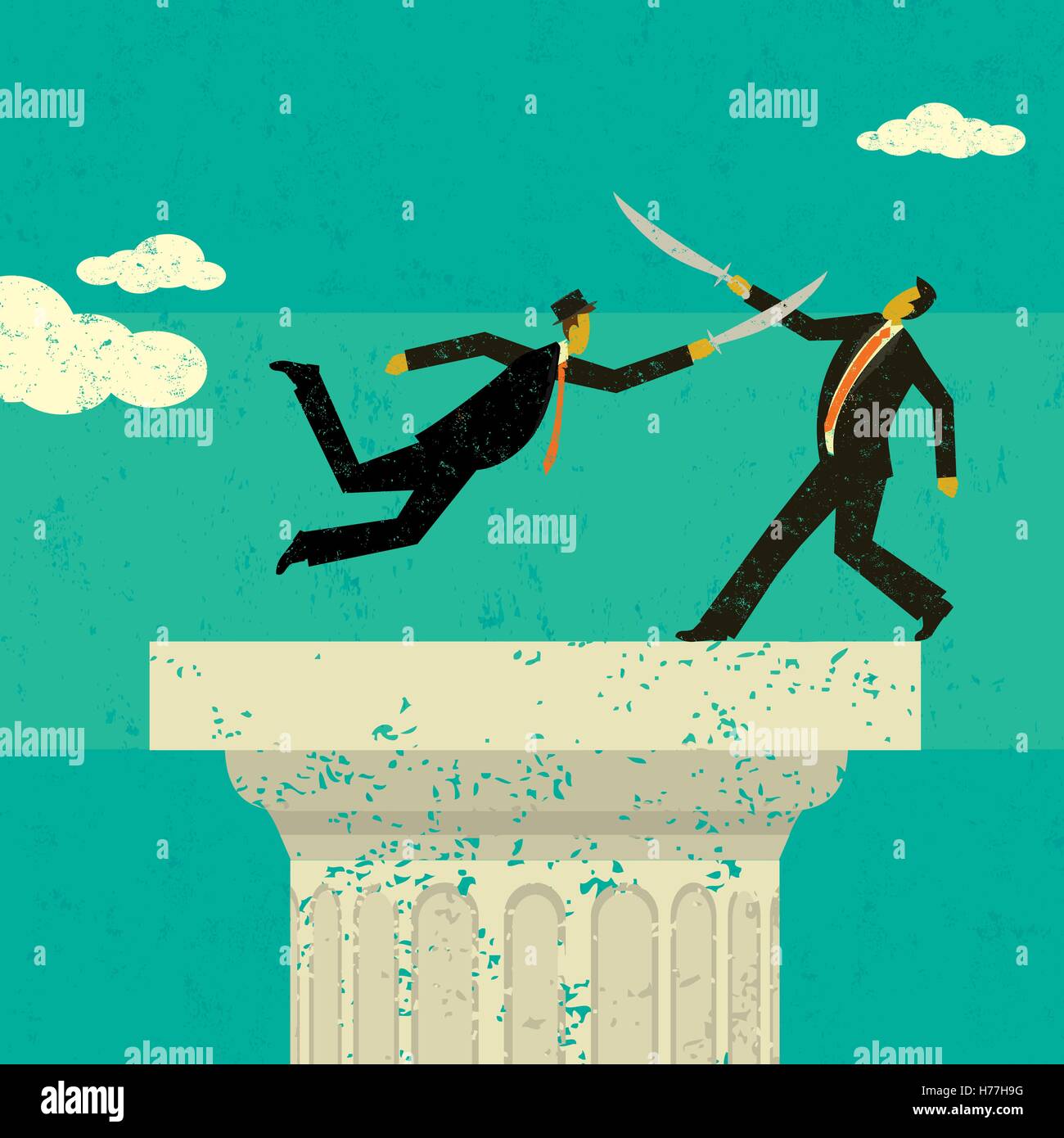 Two men at the column Stock Vector Images - Alamy