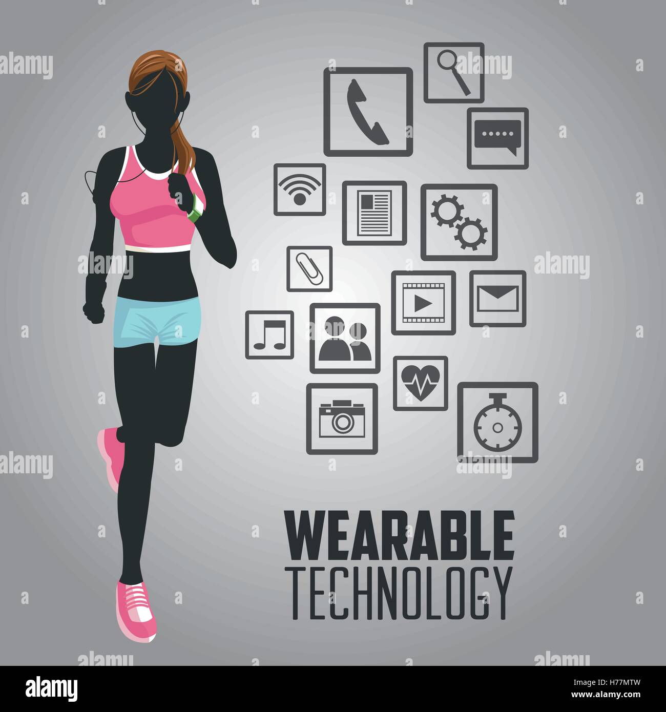 Girl cartoon and wearable technology design Stock Vector Image & Art ...