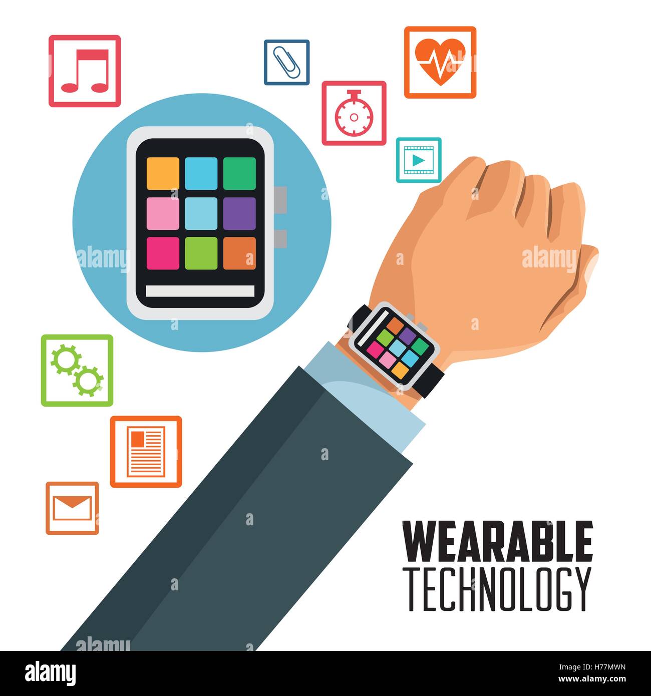 Smart watch and wearable technology design Stock Vector Image & Art - Alamy