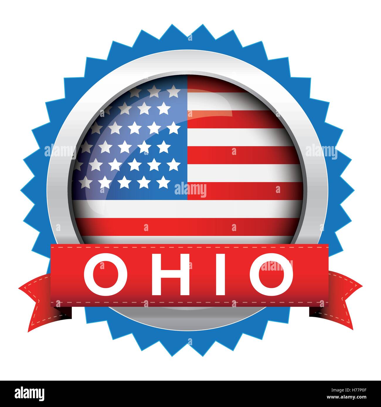 Ohio and USA flag badge vector Stock Vector Image & Art - Alamy