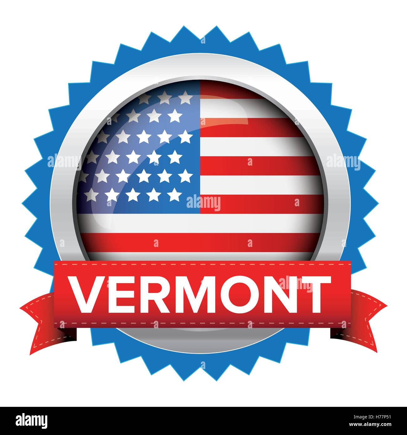 Vermont and USA flag badge vector Stock Vector Image & Art - Alamy