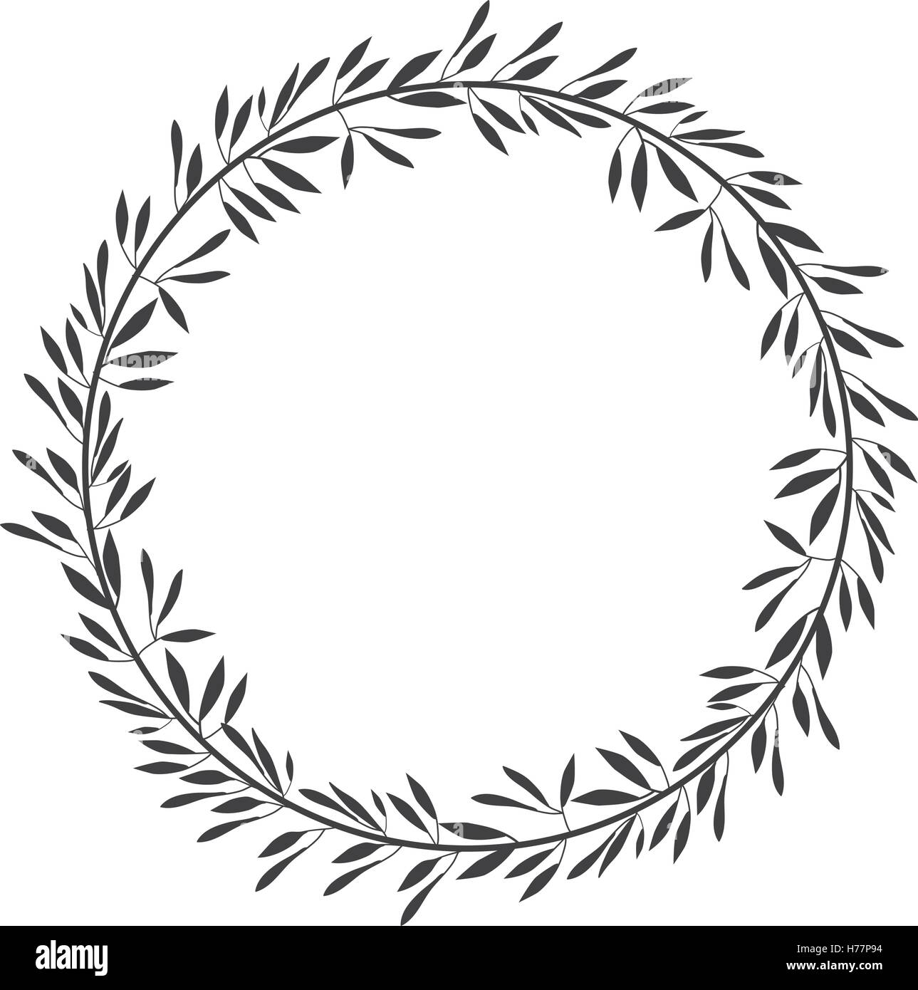 gray scale decorative crown of branch olive Stock Vector Image & Art ...