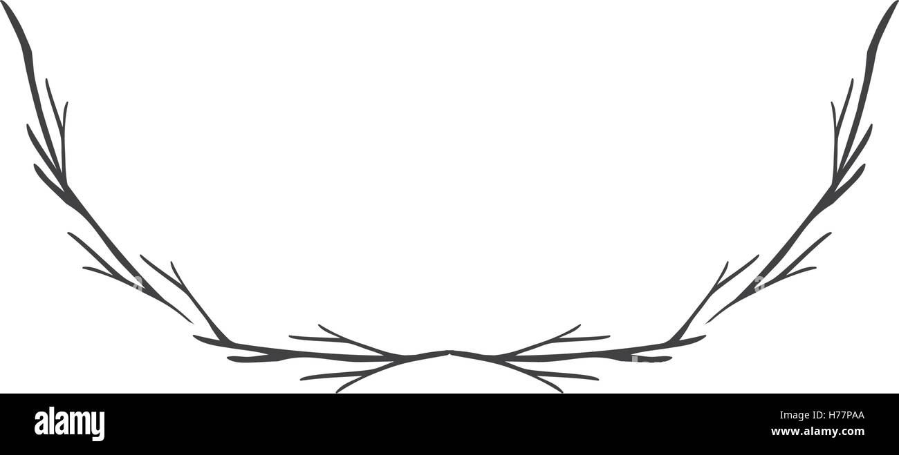 gray scale decorative half crown branch vector illustration Stock ...