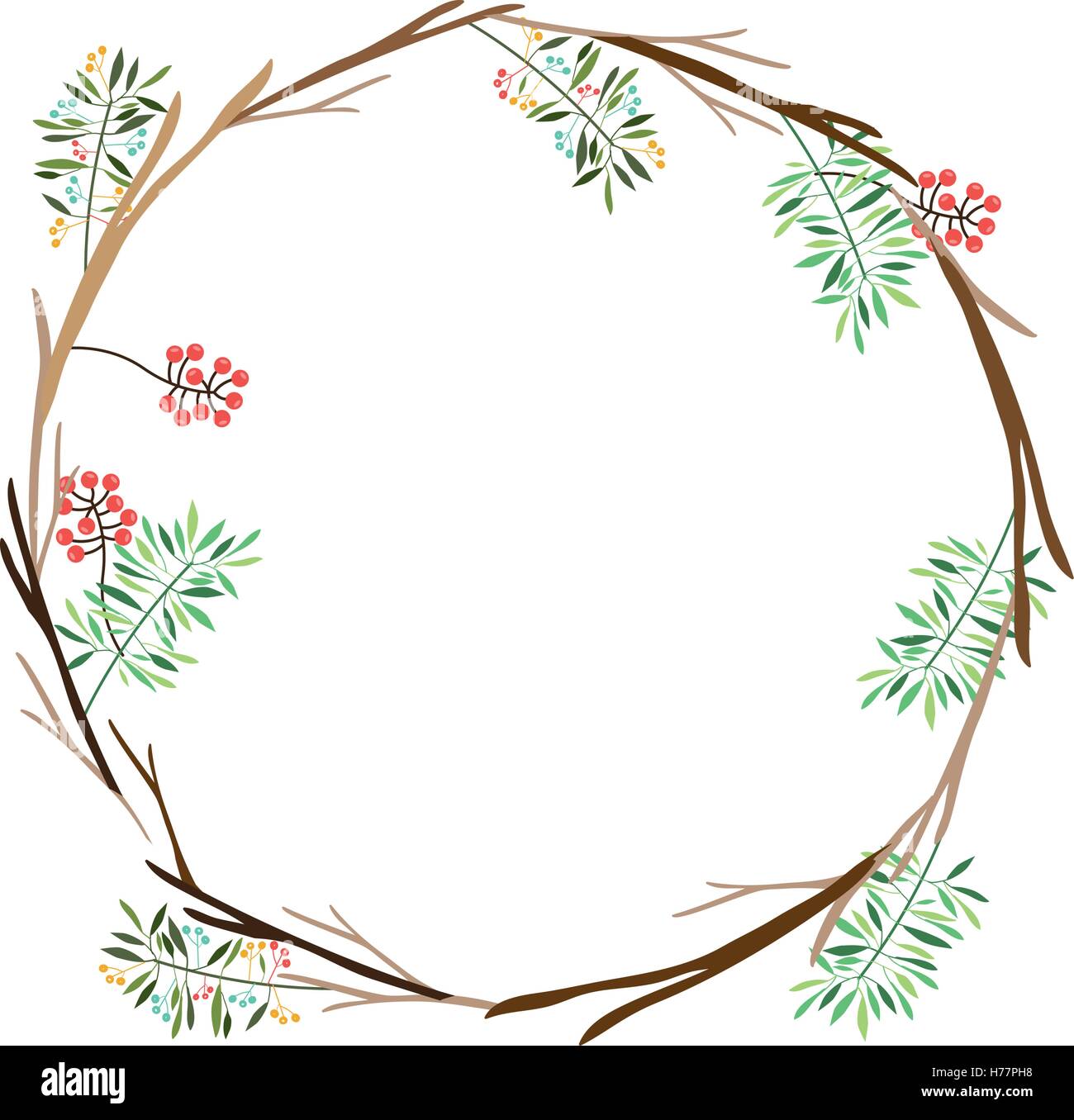colorful decorative crown branch floral vector illustration Stock ...