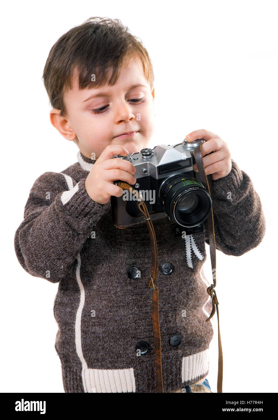 portrait of the boy with camera Stock Photo - Alamy