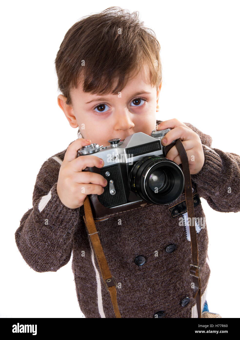portrait of the boy with camera Stock Photo - Alamy