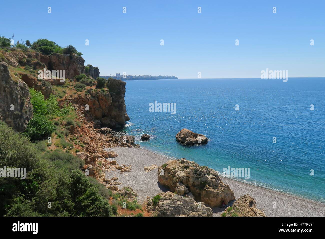 Cliffs at the East End of Konyaalti Beach in Antalya, Turkey Stock ...