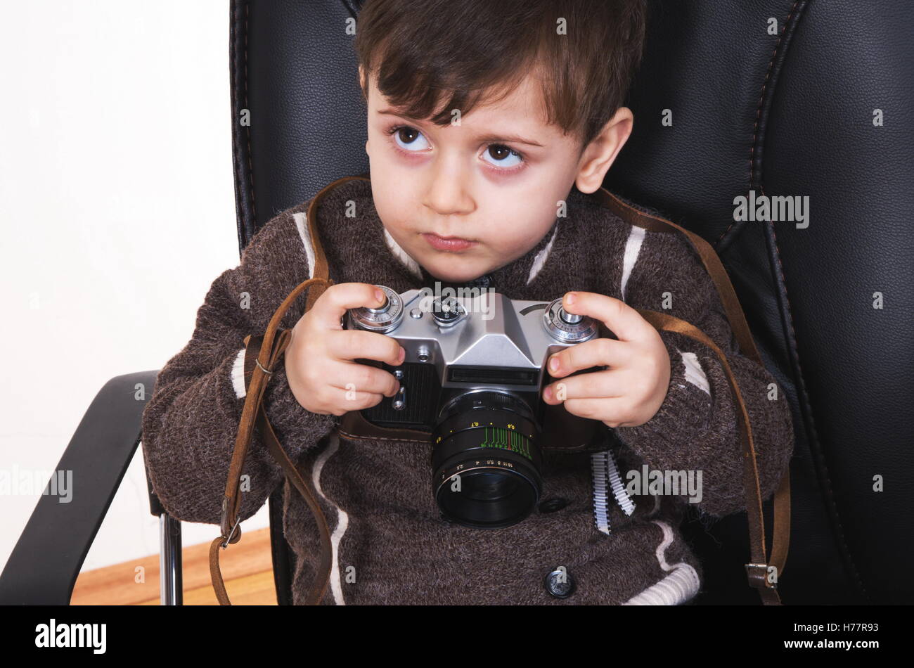 portrait of the boy with camera Stock Photo - Alamy