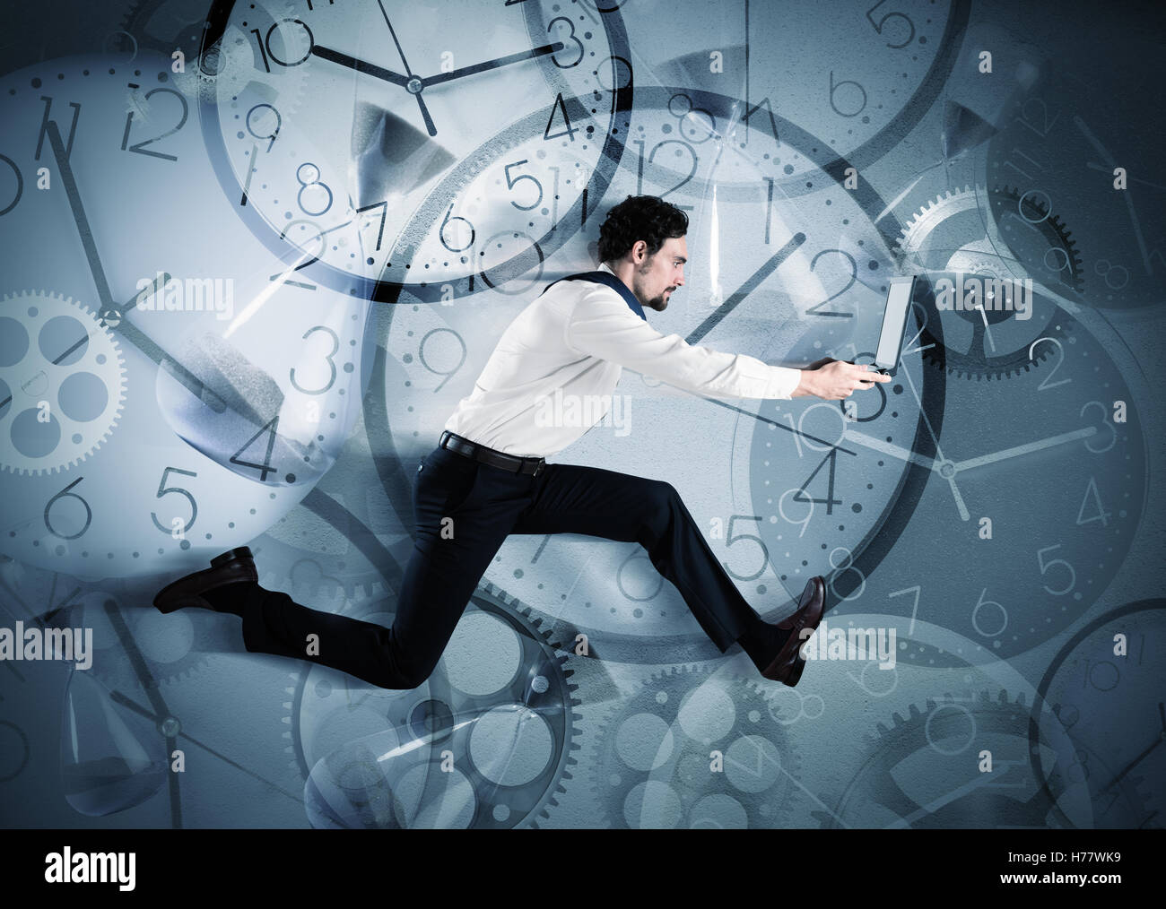 Business man running work hi-res stock photography and images - Alamy