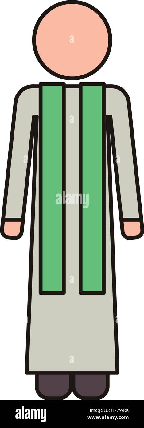 priest or reverend man with christian catholic religious icons over ...