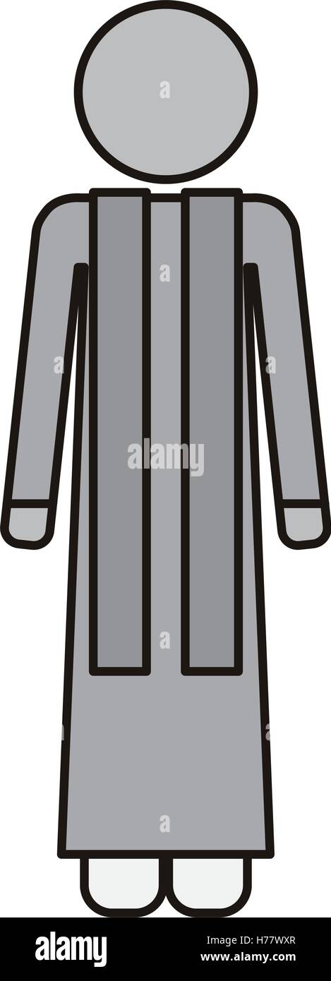 priest or reverend man with christian catholic religious icons over ...